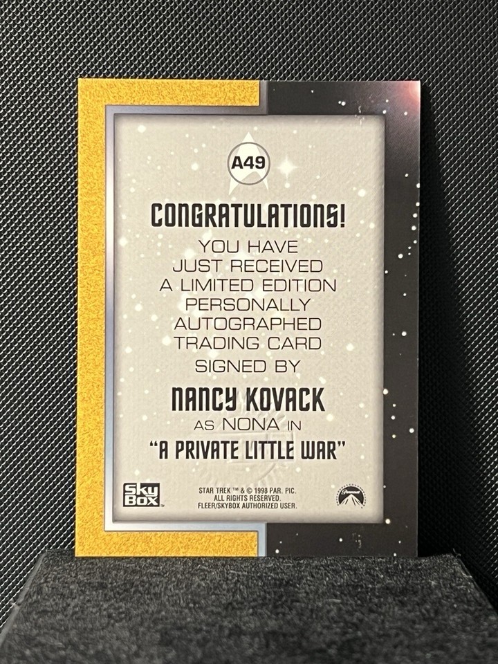 1998 Skybox STAR TREK TOS Season Two A49 Nancy Kovack as NONA Autograph ...