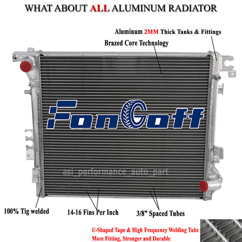 13754 4-Row Aluminum Radiator For 2018-2023 Jeep Wrangler Gladiator 2.0 ...