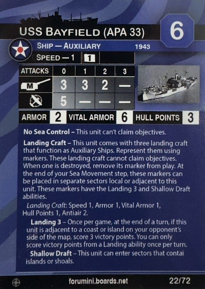 Axis & Allies - War At Sea - Forumini: USS Bayfield America Auxiliary ...