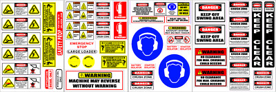 LARGE WHEEL LOADER Risk Assessment Safety stickers UV LAMINATED | eBay ...