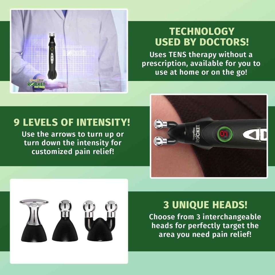 As Seen On TV Hempvana Rocket Relief TENS Pen Muscle Stimulator for ...