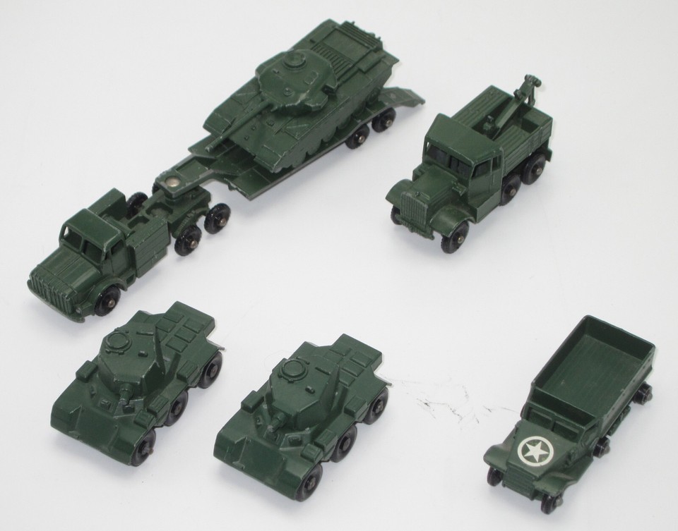 lot of 6 1960s - 1970 Lesney MATCHBOX army military tank armoured cars ...