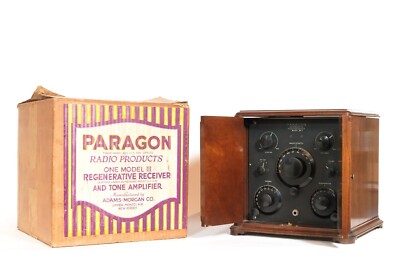 Near Mint, Working 1923 Paragon III-A Radio w/Burl Walnut Cabinet ...