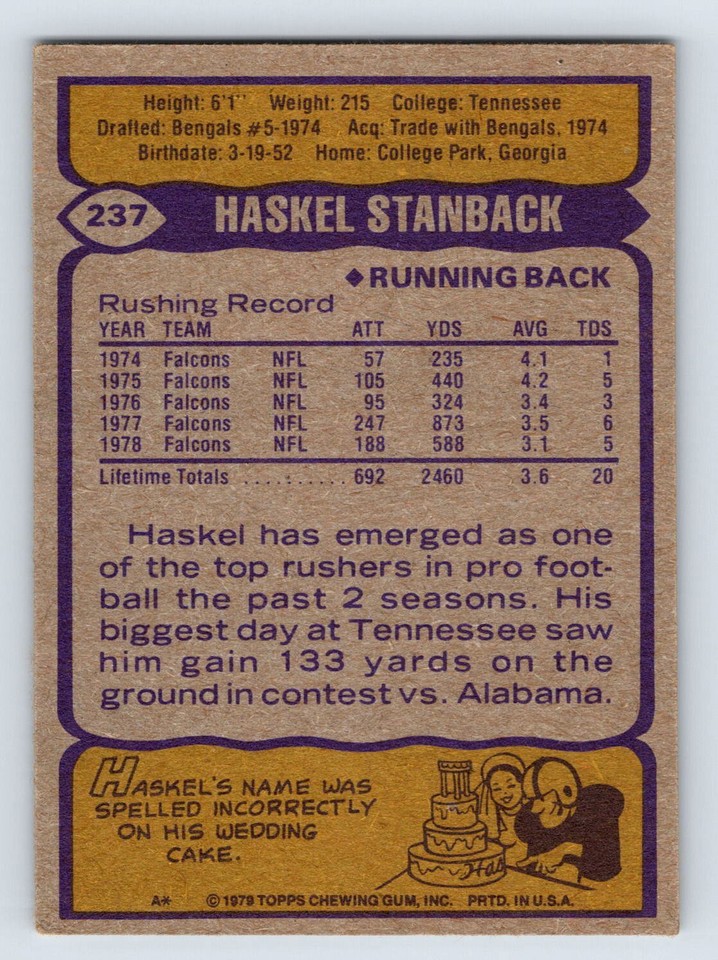 1979 Topps #237 Haskel Stanback | eBay