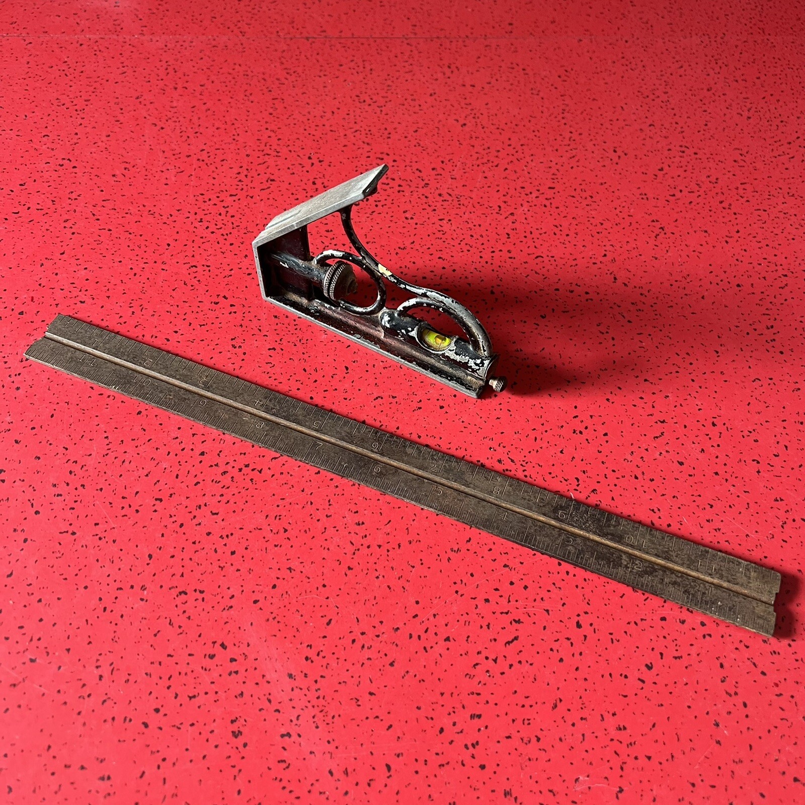 VTG Orange Tool 2 PIECE PROTRACTOR LEVEL 12" RULER | eBay