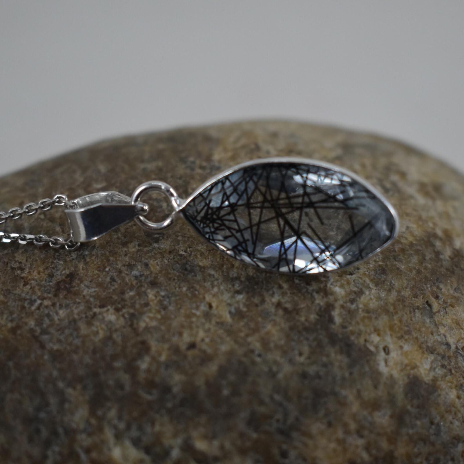 925 Sterling Silver Rutile Qtz Gemstone Handmade Pendant Women Her Gift ...