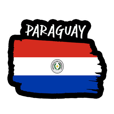 2 x Paraguay Country FLAG TEXT Sticker Stickers window car ute 4x4 ...
