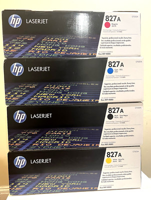 Set of 4 HP 827A Toner Cartridge CF300A CF301A CF302AC CF303A. Very ...
