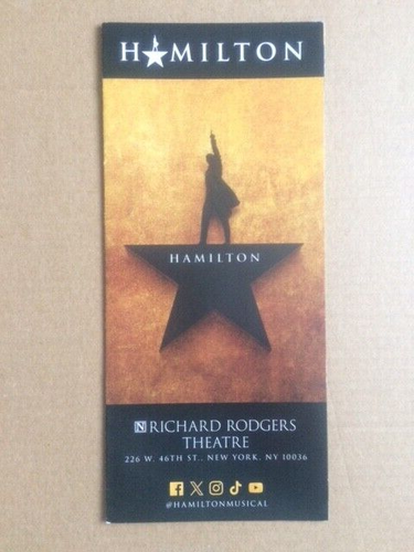 HAMILTON Original US Broadway Promotional Theatre Flyer | eBay