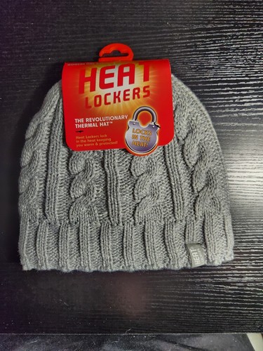 Heat Lockers Thermal Hat Beanie Faux Fur Lined Gray Women's ONE SIZE | eBay