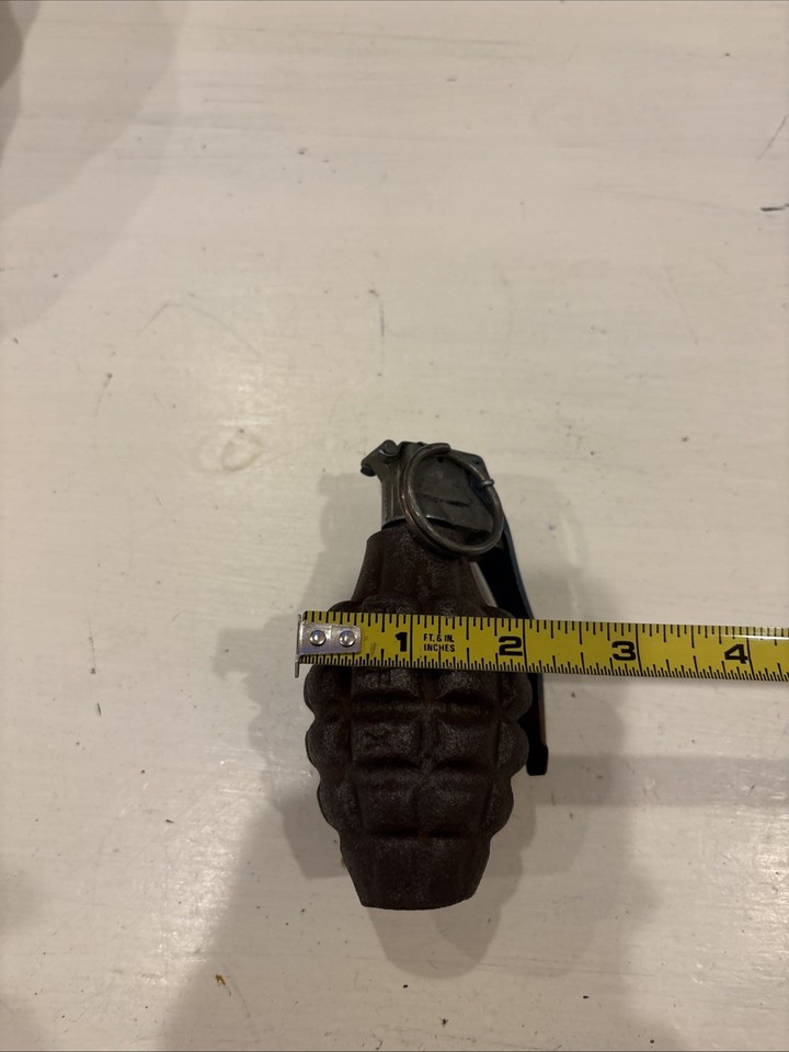 Vintage RFX Inert-Practice Cast Iron US Hand Grenade With Handle And ...