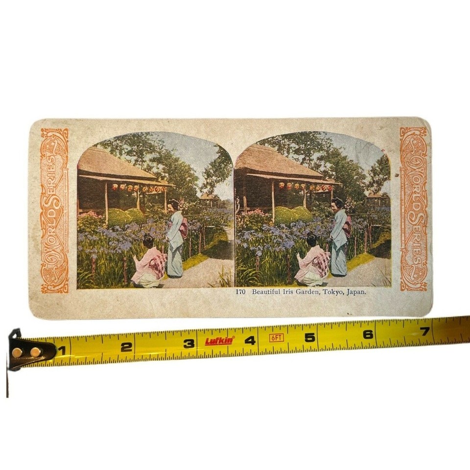 Atq Stereoscope Photo Card Hand Colored B&W World Series No170 Iris ...