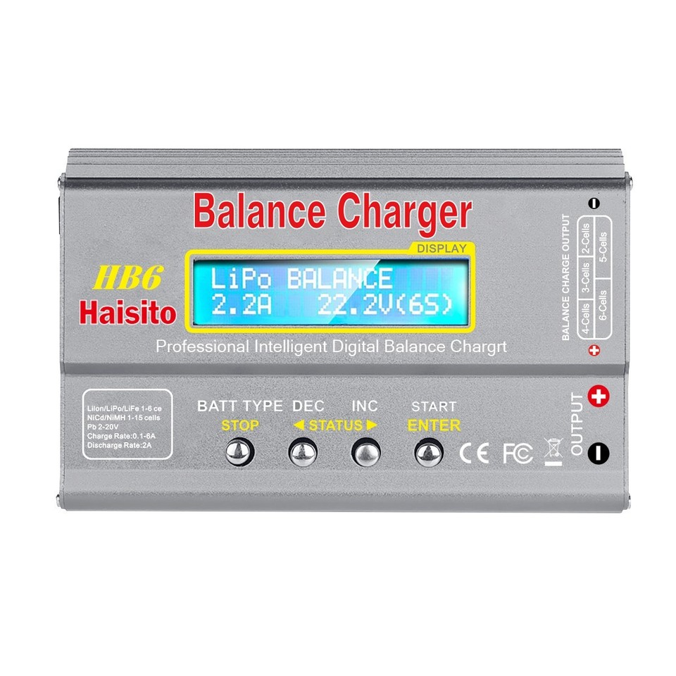 HB6 RC Battery Charger, 80W 6A Lipo Balance Charger/Discharger with ...