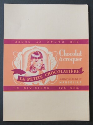 Etiquette CHOCOLAT LA BELLE CHOCOLATIERE MARSEILLE French chocolate ...