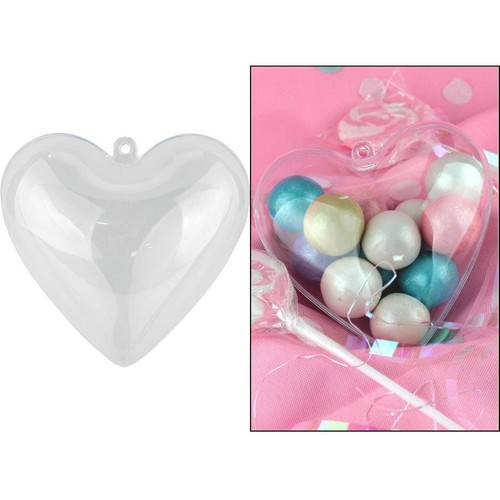 Clear Plastic Fillable Heart Capsule Container Wedding Valentines Day ...