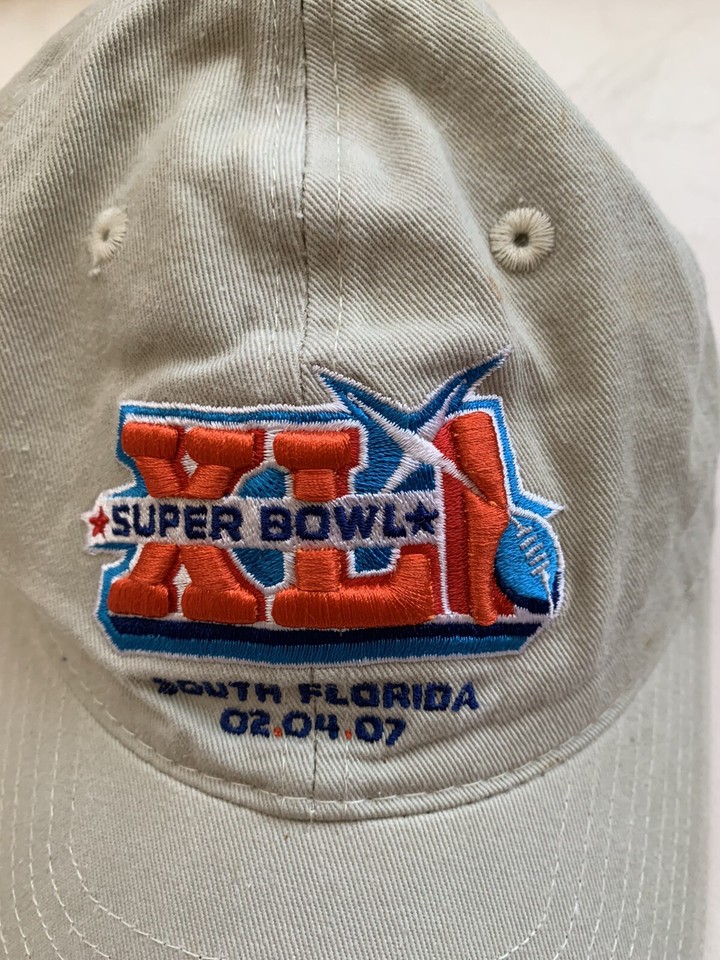 Super Bowl XLI February 4, 2007 Reebok Hat Cap StrapBack Khaki NFL | eBay
