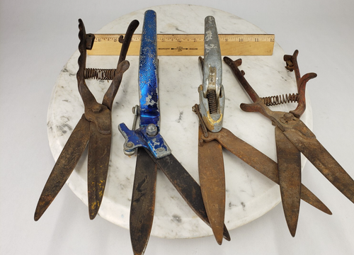 4x Vintage Antique Grass Snips Shears Scissors Trimmer Village ...