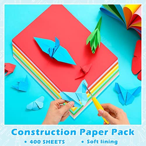 400 Sheets Construction Paper for Kids, Heavyweight Construction Paper ...