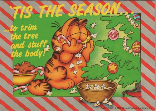 Garfield Christmas Popcorn Bowl Trim Tree Stuff Body Tree Humor ...