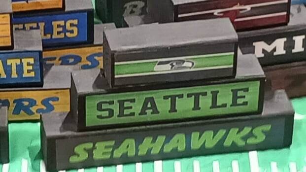 Seattle Seahawks 3PC free standing wood stackable signs football ...