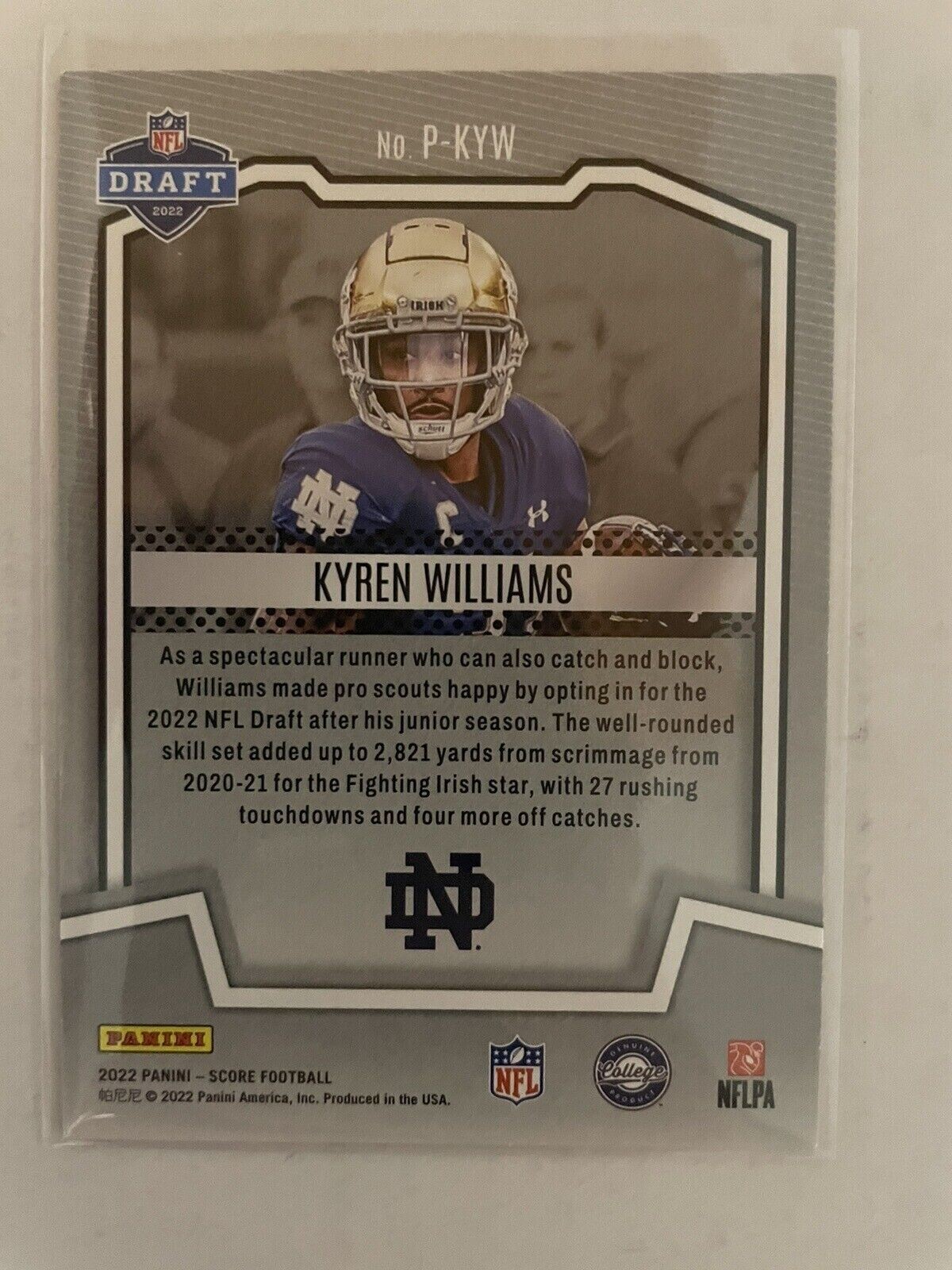 2022 Score Protential Kyren Williams rookie card Los Angeles Rams 1.00 ...