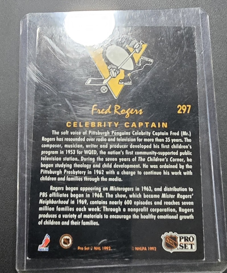 Mister Fred Rogers Signed Mr. Rogers Pittsburgh Penguins Celebrity ...