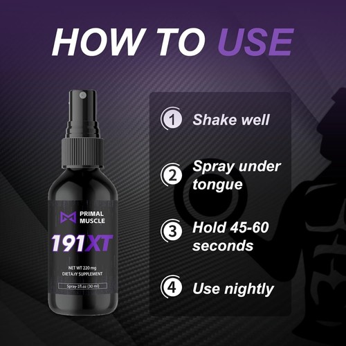 Primal Muscle 191xt Muscle Support Recovery Spray | Plant-Based | 30 ...