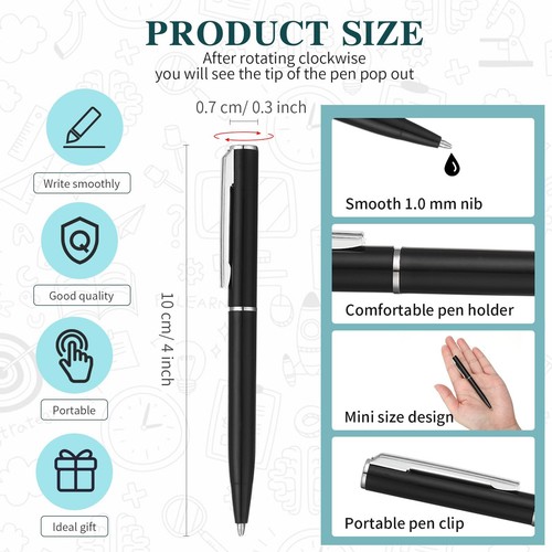 Teling 36 Pcs Small Ballpoint Pen Mini Pens Bulk 4 Inch Short Tiny ...
