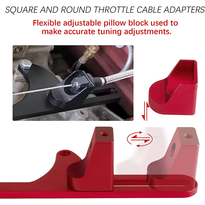 Red Throttle Cable Carb Bracket Carburetor 307 350 SBC For Holley 4150 ...