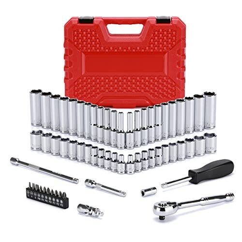 62 Pieces 1/4 Inch Drive Socket Set Sae/metric 1/4" Dr. Socket Set With ...