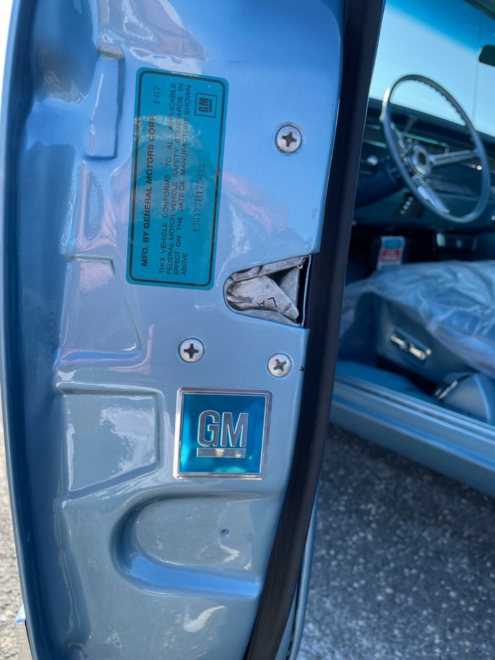 64-71 GM Vin Decal GM Door Jamb Decal with YOUR VIN # Canada Production ...