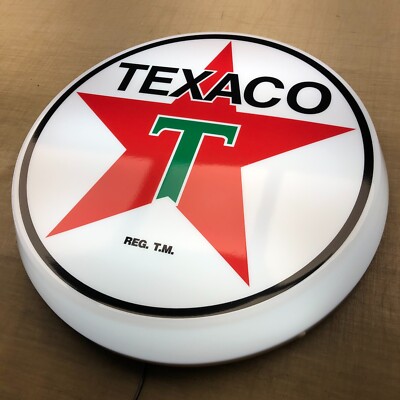 TEXACO OIL GAS illuminated wall sign led light box sign man cave garage ...