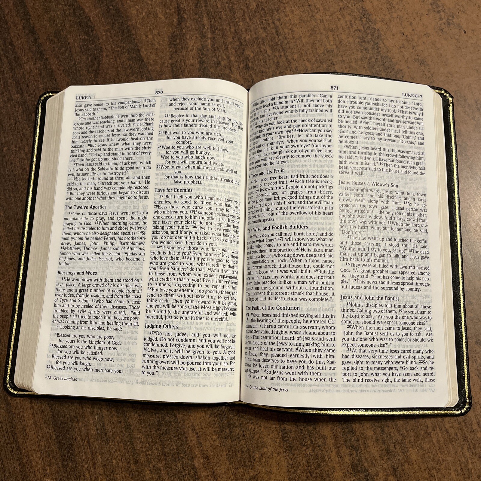 NIV 1984 Large Print Thinline Bible - Black Genuine Leather - Black ...