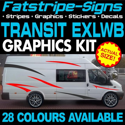 to fit FORD TRANSIT EXLWB GRAPHICS STICKERS STRIPES MK6 MK7 MOTORHOME ...