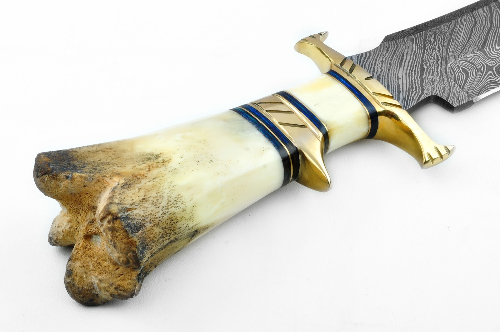 Damascus Steel, Boing Knife, Handmade Hunter, Fixed Blade Knifo Camping ...