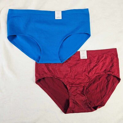 Auden 2pk Seamless Hipster Underwear Womens Plus Size 3X Stretch Red ...