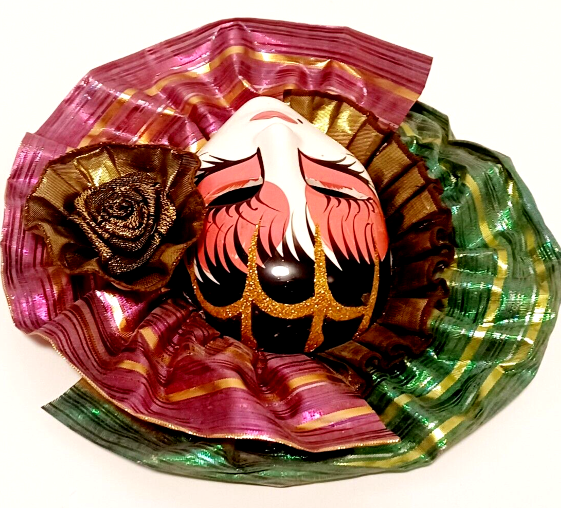 Porcelain Mask Wall Hanging French Clown Pierrot Doll Pink Purple Green ...