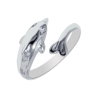 10k Solid Gold Cubic Zirconia Dolphin Ring or Toe Ring Adjustable | eBay