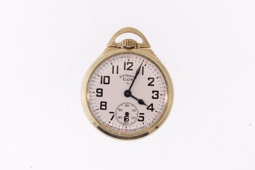 Elgin Grade 571 Railroad 16s 21j 10K Gold Filled Keystone Case Pocket ...