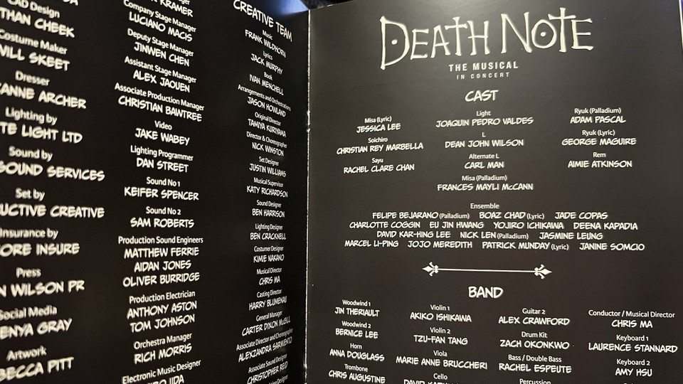 Adam Pascal ++ Signed DEATH NOTE West End Programme 2023 MANGA Broadway ...