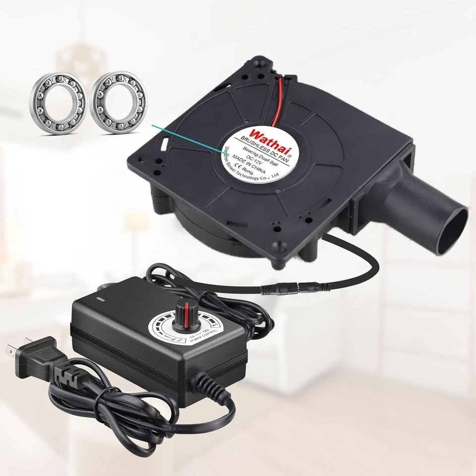 Quiet 120mm Variable Speed Blower Fan 110V-240V - Perfect for BBQ & DIY ...