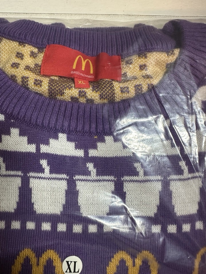 Purple Grimace Holiday Knit Ugly Christmas Sweater Extra Large XL ...