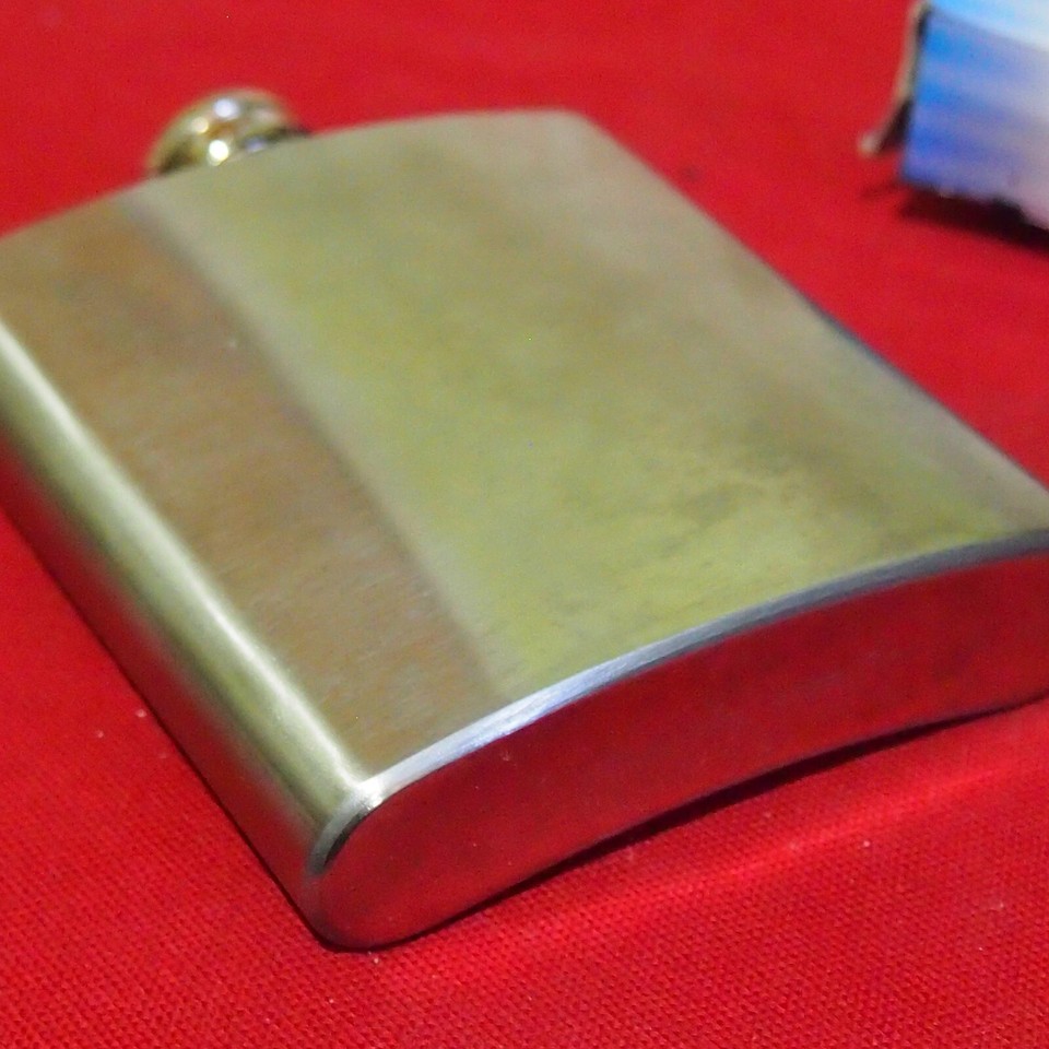 Stainless Steel Alchol Flask (Pocket Whiskey) Screw Cap Hip Flask 6oz ...
