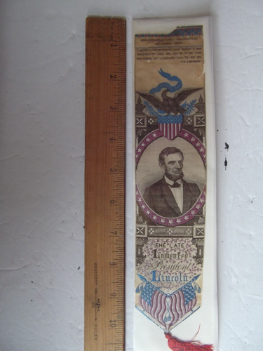 CIVIL WAR PERIOD LINCOLN MEMORIAL RIBBON, 1865 | eBay