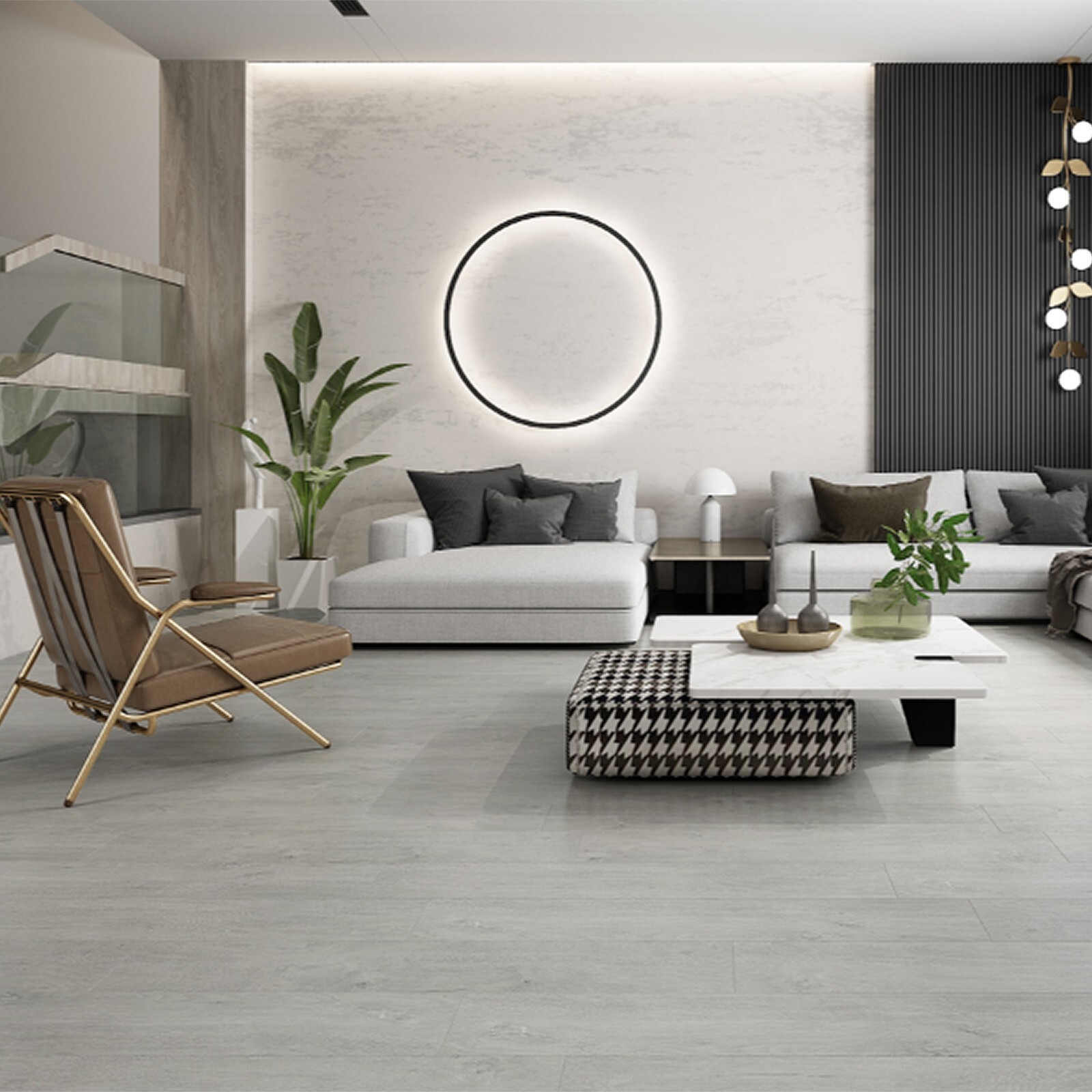 Waterproof AC5 6.5mm SPC Hybrid Flooring Camel Floating Timber ...