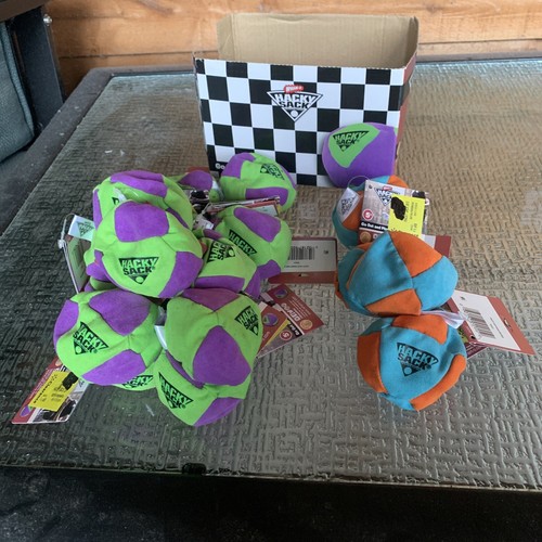 Wham-O Hacky Sack Footbag 2" Trainer Purple Green 8 Panel Sand Filled ...