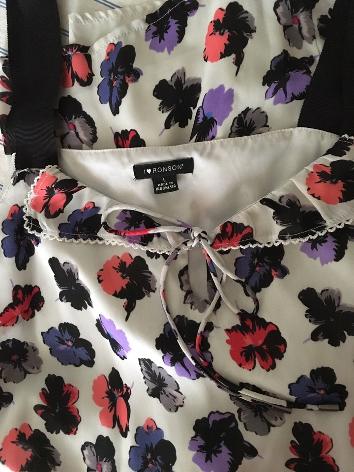 I Heart Ronson Neon Pansy Floral Dress Charlotte Ronson Love L | eBay