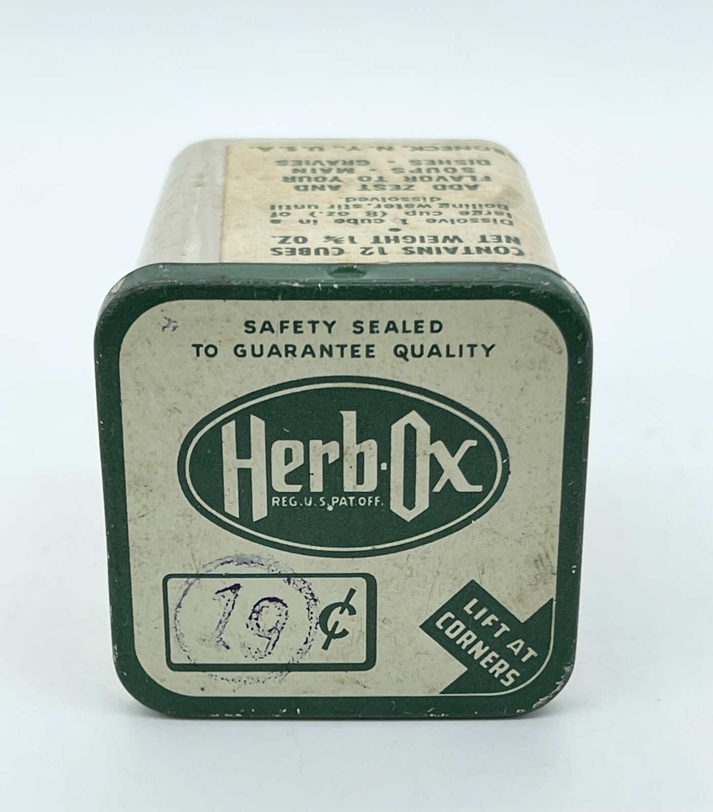 Vintage Herb-Ox Chicken Bouillon Cube 19¢ Plastic Container Box & Lid ...