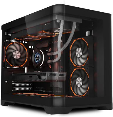 iONZ Flow - PC Gaming Case, Tempered Glass Mid Tower mATX, 3 PWM ARGB ...