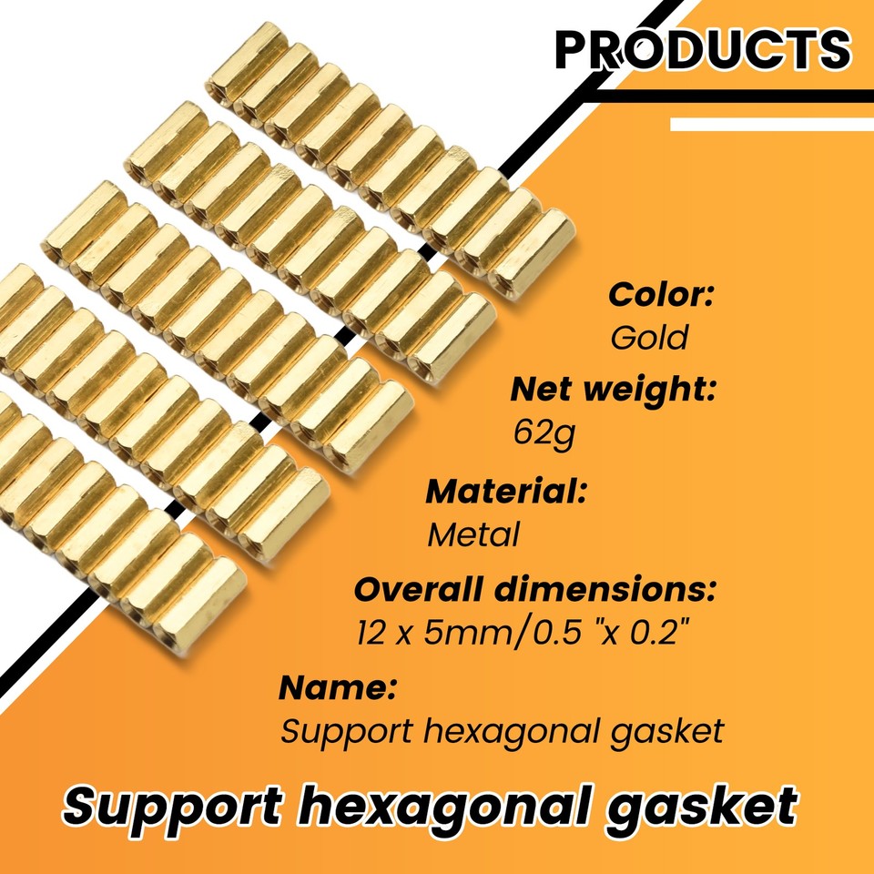 12mm Long Metal Hexagonal M3 Female Thread PCB Standoff Spacers 50 Pcs ...